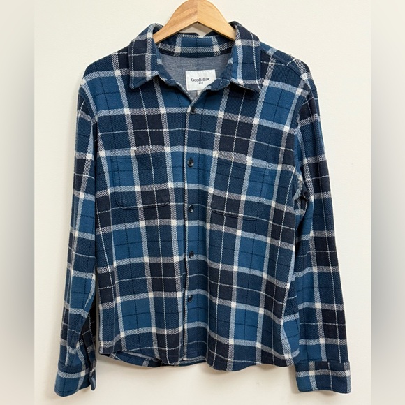 Goodfellow & Co | Shirts | Goodfellow Cosize Lmens Blue Plaid Shirt ...
